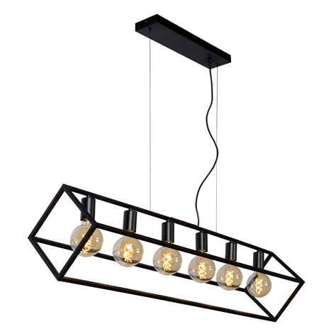 Tilted Rectangular Hanging Lamp 6xe27 Black Myplanetled