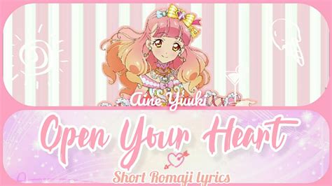 Open Your Heart Aine Yuuki Full Romaji Lyrics Youtube