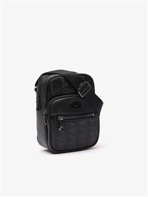 Lacoste Black Mens Monogram Print Small Crossover Bag Th