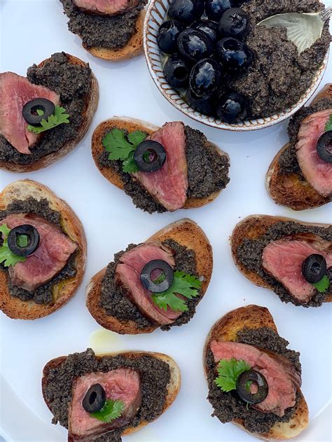 Seared Beef And Tapenade Canapés