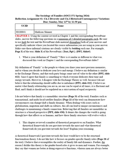 Reflection Assignment 1 Ch 1 Diversity And Ch 2 Historical Contemporary Variations Pdf