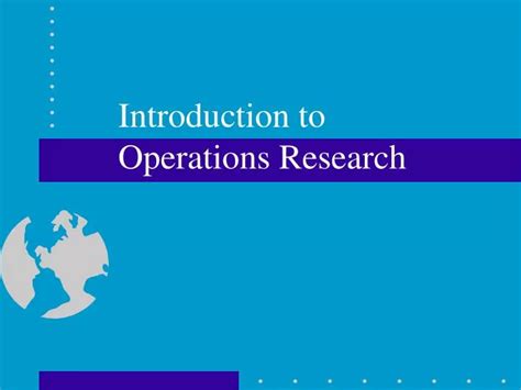 PPT Introduction To Operations Research PowerPoint Presentation Free Download ID 3117571