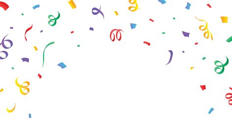 Colorful Confetti And Ribbon Falling Vector Party Confetti And Ribbon Illustration On White