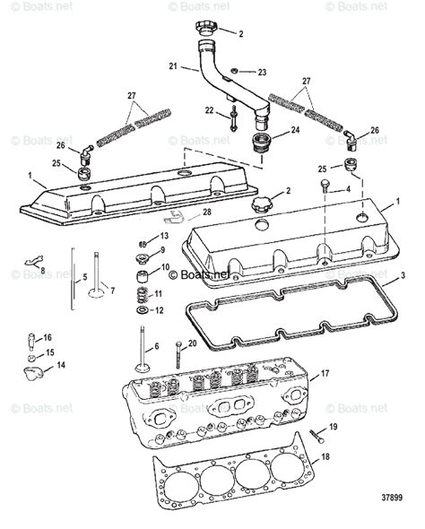 Mercruiser Sterndrive Gas Engines Oem Parts Diagram For Cylinder Head