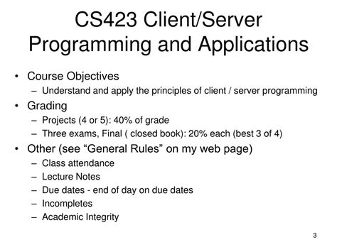 Ppt Course Introduction Cs423 Clientserver Programming And Apps