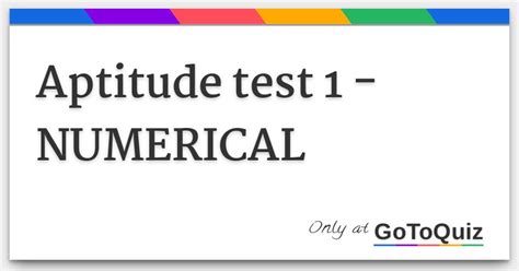 Aptitude Test 1 Numerical