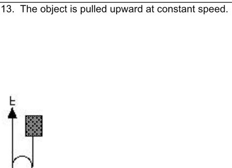 [answered] 13 the object is pulled upward at constant speed physics