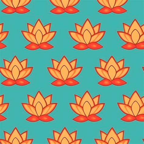 Premium Photo Lotus Pattern Simple Tileable