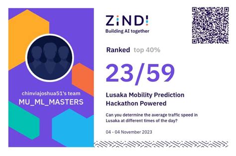 joshua simwawa on linkedin lusaka mobility prediction hackathone yango universityoflusaka…