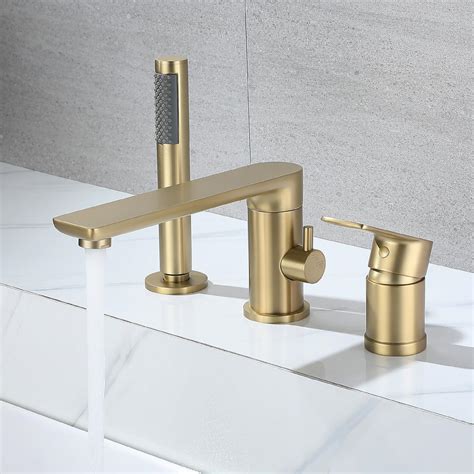 Elegant Roman Tub Faucet With Hand Shower For Luxurious Bathroom Design