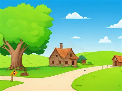 3d Animation Forest Scene With Various Forest Trees Stock Illustration