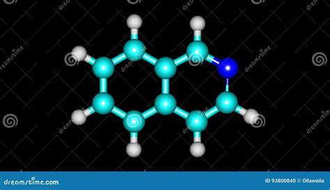 Isoquinoline Molecular Structure Isolated On Black Stock Illustration