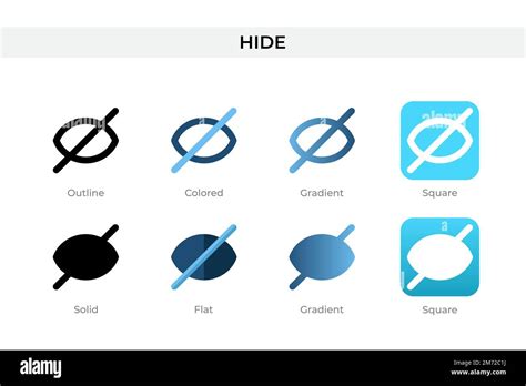 Hide Icon In Different Style Hide Vector Icons Designed In Outline Solid Colored Gradient