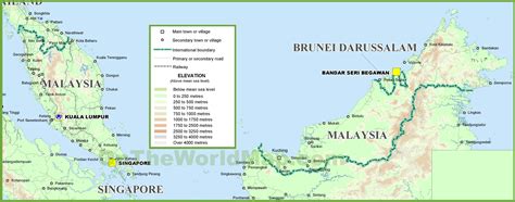 Malaysia Physical Geography Map
