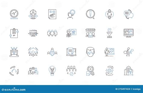 Company Milests Line Icons Collection Growth Innovation Progress Expansion Success