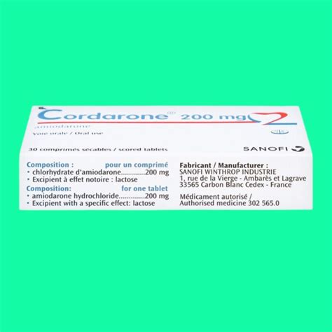 Cordarone Công Dụng Liều Dùng Lưu ý Tác Dụng Phụ Và Giá