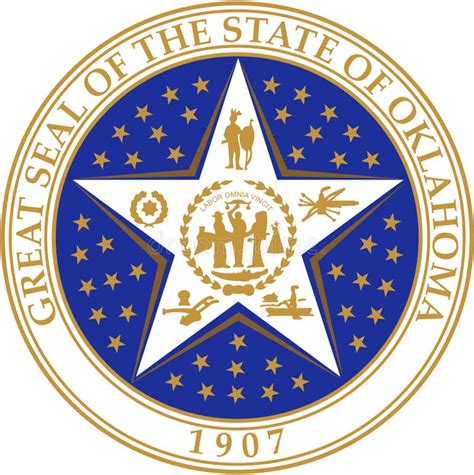 State Emblem Of Oklahoma Usa Stock Illustration Illustration Of Arms