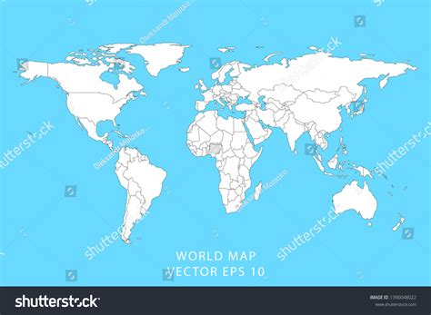 Detailed World Map Borders States Isolated Stock Vector Royalty Free