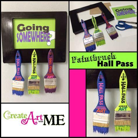 Diy Paintbrush Hall Pass Sign Create Art With Me