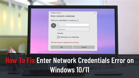how to fix enter network credentials error on windows 10 11 youtube