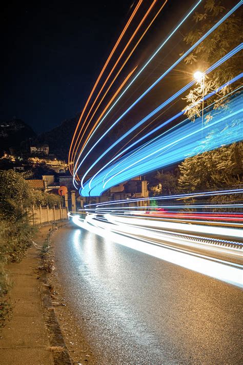 Cool Long Exposure Cars Traffic Light Trails Night View Of The Road
