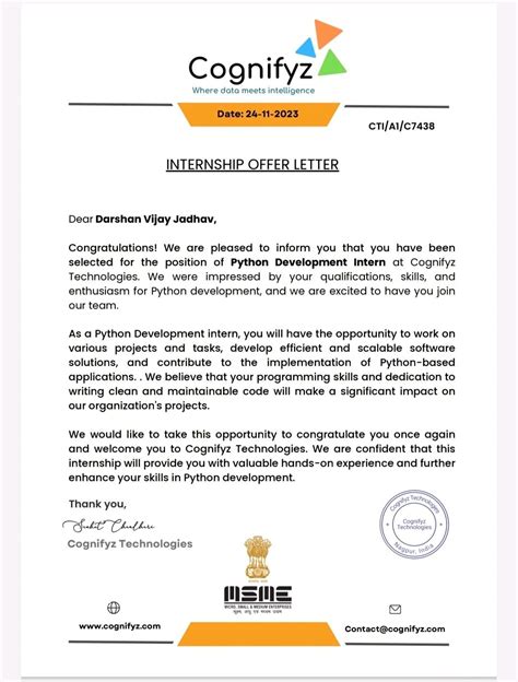 Darshan Jadhav On Linkedin Cognifyz Cognifyztech Cognifyztechnologies