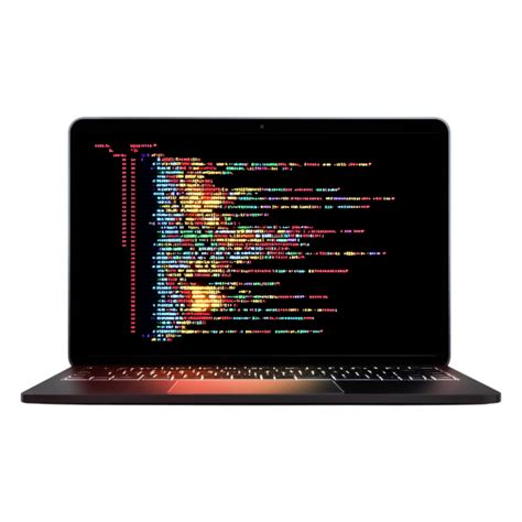 Colorful Code Display On Computer Screen With Dark Background 56254461 Png