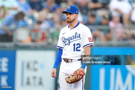 Nick Loftin Of The Kansas City Royals In Defensive Position At Third