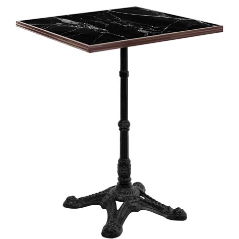 Carrara Ceramic Black French Bistro Square Table 20” Dyke And Dean