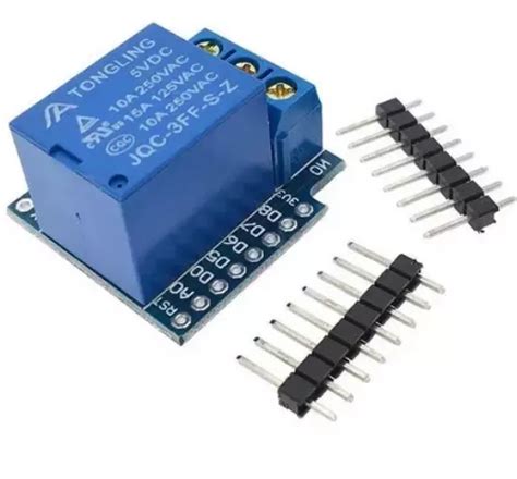 Shield Relé 5v 1 Canal Para Wemos D1 Mini Esp8266 Wifi
