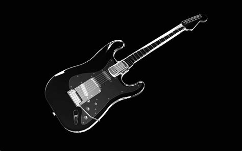 Download Stylish Black Electric Guitar Wallpaper