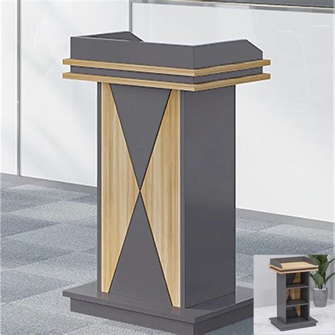 Podium Presentation Lectern Stand Floor Standing Podium Wooden Speaking Lectern
