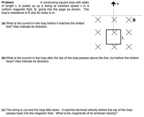 Solved Problem A Conducting Square Loop With Sides Of Length Chegg
