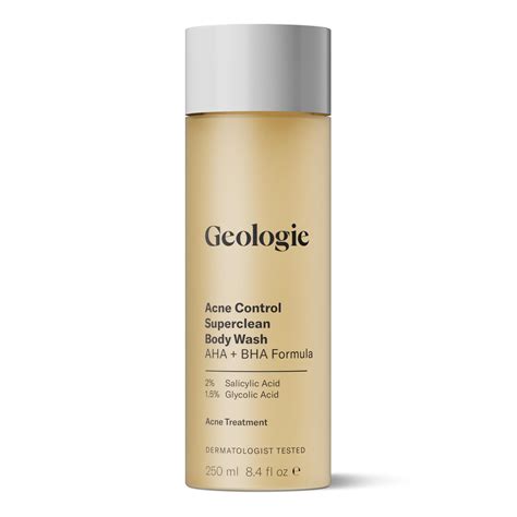 Geologie Acne Control Body Wash Exfoliating Aha Bha Cleanser For