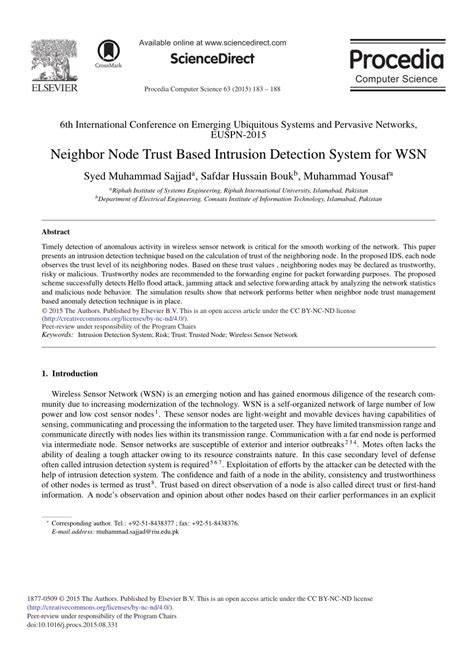 Pdf Neighbor Node Trust Based Intrusion Detection System For Wsn