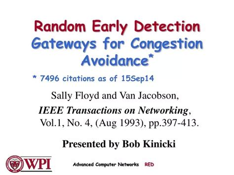 Ppt Random Early Detection Gateways For Congestion Avoidance