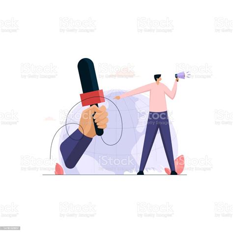 세계 언론 자유의 날 저널리즘의 자유를 위한 마이크를 들고 있는 손 일러스트레이션 개념 언론인에 대한 스톡 벡터 아트 및 기타 이미지 언론인 낮 5월 Istock