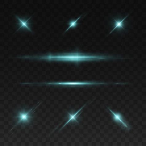 نورهای درخشان ستاره ها و جلوه های نور جدا شده در پس زمینه شفاف تصاویر