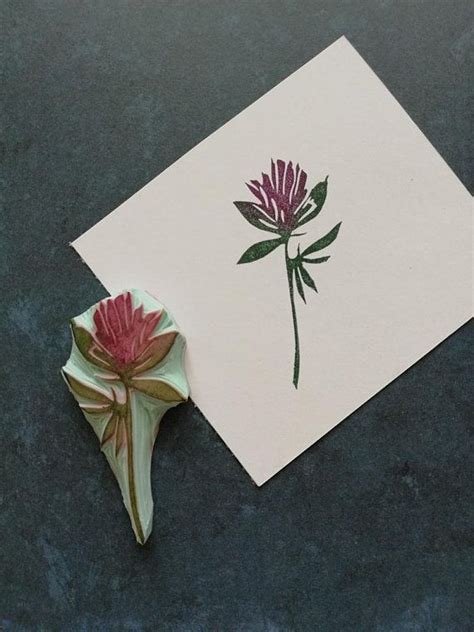 Wild Flower Rubber Stamp For Art Journal Floral Decorative Stamp