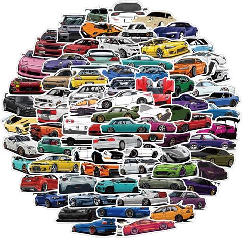 216pcs Jdm Retrofit Racing Car Stickers For Water Bottles