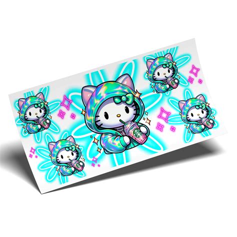 Cup Wrap Sticker Uv Dtf Holo Hello Kitty Wrap