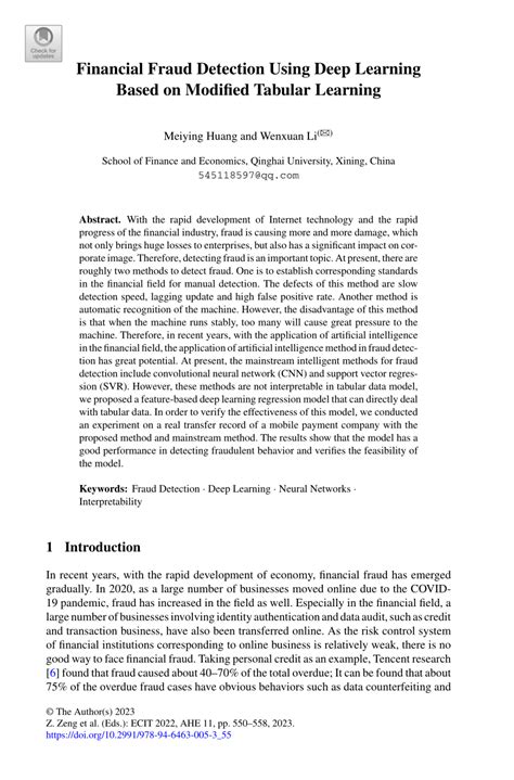 Pdf Financial Fraud Detection Using Deep Learning Based On Modified