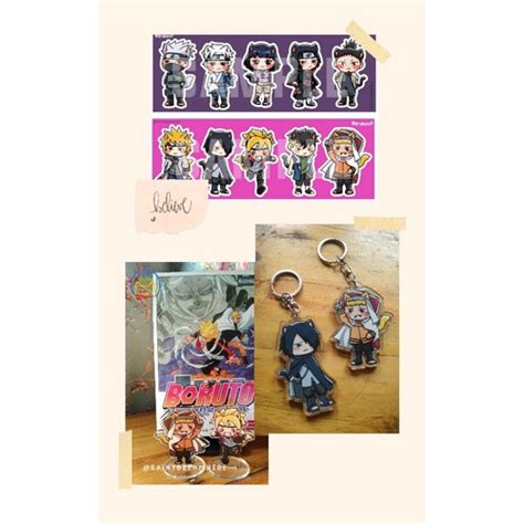 Jual Keychain And Standee Naruto Boruto Fanmerch ㅡbaca Deskripsi Naruto Sasuke Boruto Kawaki