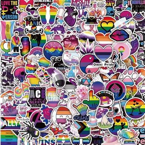 10 30 50 126PCS Nonbinary Pansexual Transgender Bisexual Asexual Pride LGBT Stickers DIY Bike