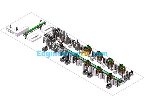 100 Ton Hydraulic Press Automation Workshop Layout Solidworks 3d