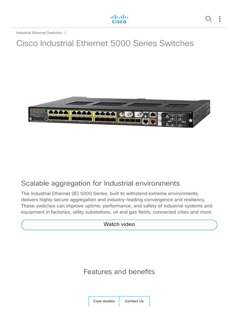 Cisco Industrial Ethernet 5000 Series Switches Cisco Pdf Computer Network Network Switch