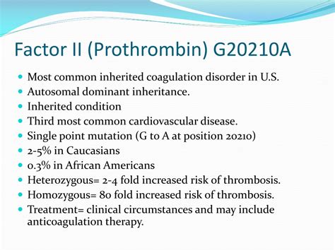 Ppt The Factor Ii Prothrombin G20210a Detection And Genotyping