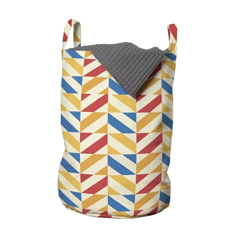 Retro Laundry Bag Checkered Pattern With Shabby Colored Diagonally