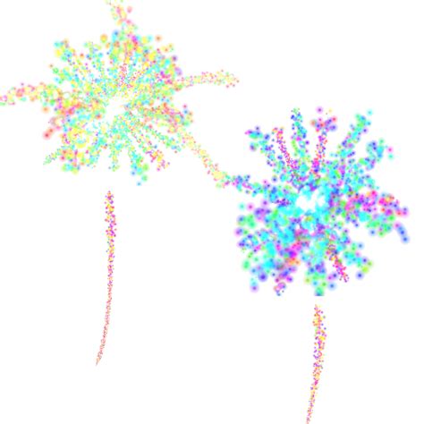 Two Exploding Fireworks With Sparks Isolated On A Dark Transparent Background On A New Year S
