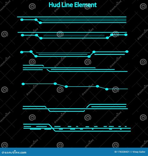 set of hud line elements futuristic sci fi modern user interface set
